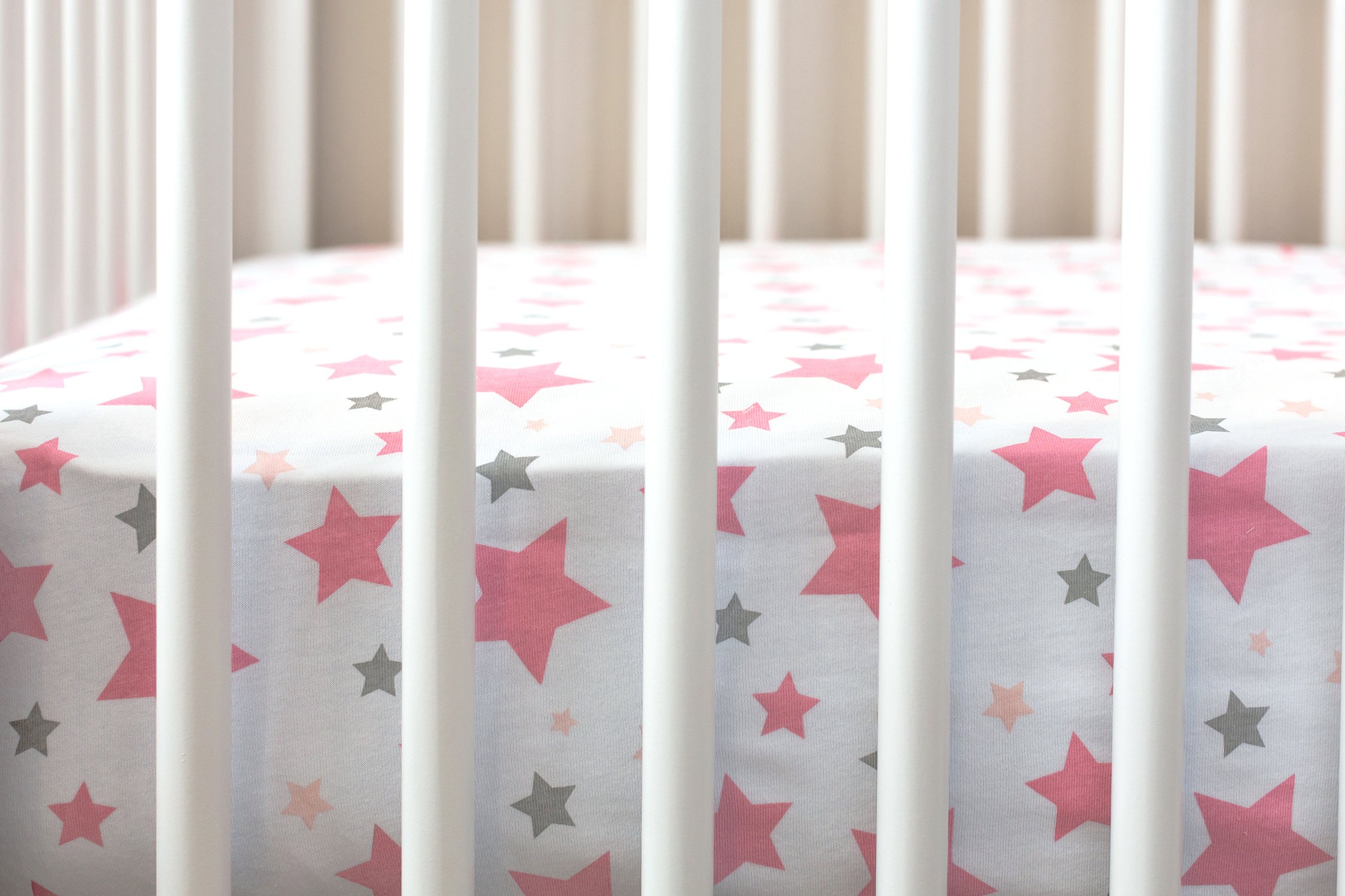 My Tiny Tot Baby Crib Sheets Boy or Girl (2 Pack) β Organic Cotton Fitted Crib Sheet Set for Baby Crib Mattress β Extra Soft, Premium Baby Nursery Bedding β Pink