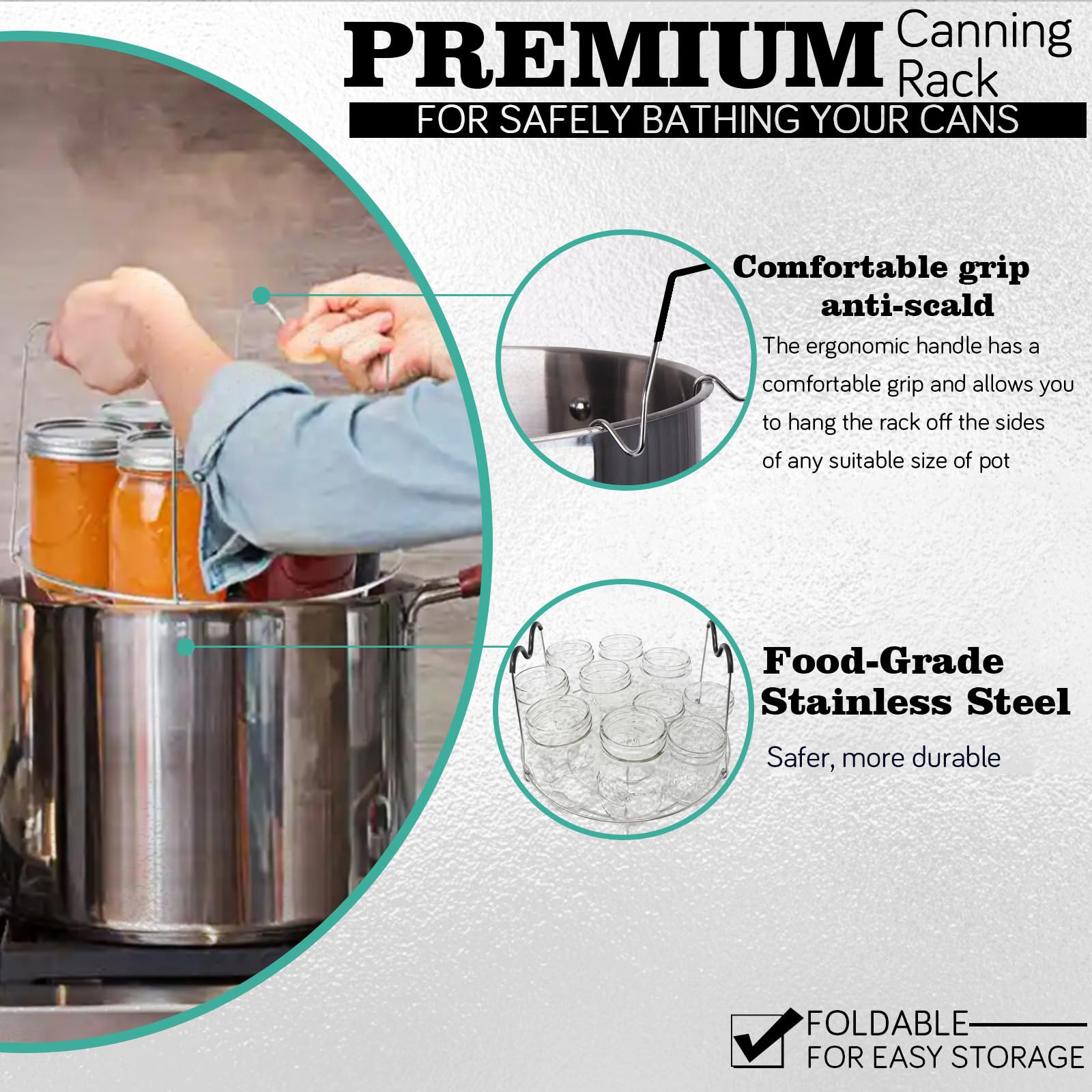 Canning Pot-Canning supplies starter kit, Stainless Steel Canning Tool Kit,Water bath canner with rack for canning.