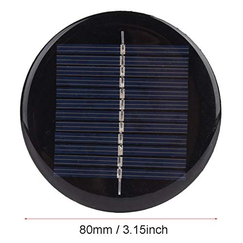 Bnineteenteam 4PCS Solar Panel,6V Round Portable Stable Efficient Polycrystalline Silicon Solar Cell Panel 80MM Diameter Small Size and Lightweight Other Climbing Camping Supplies