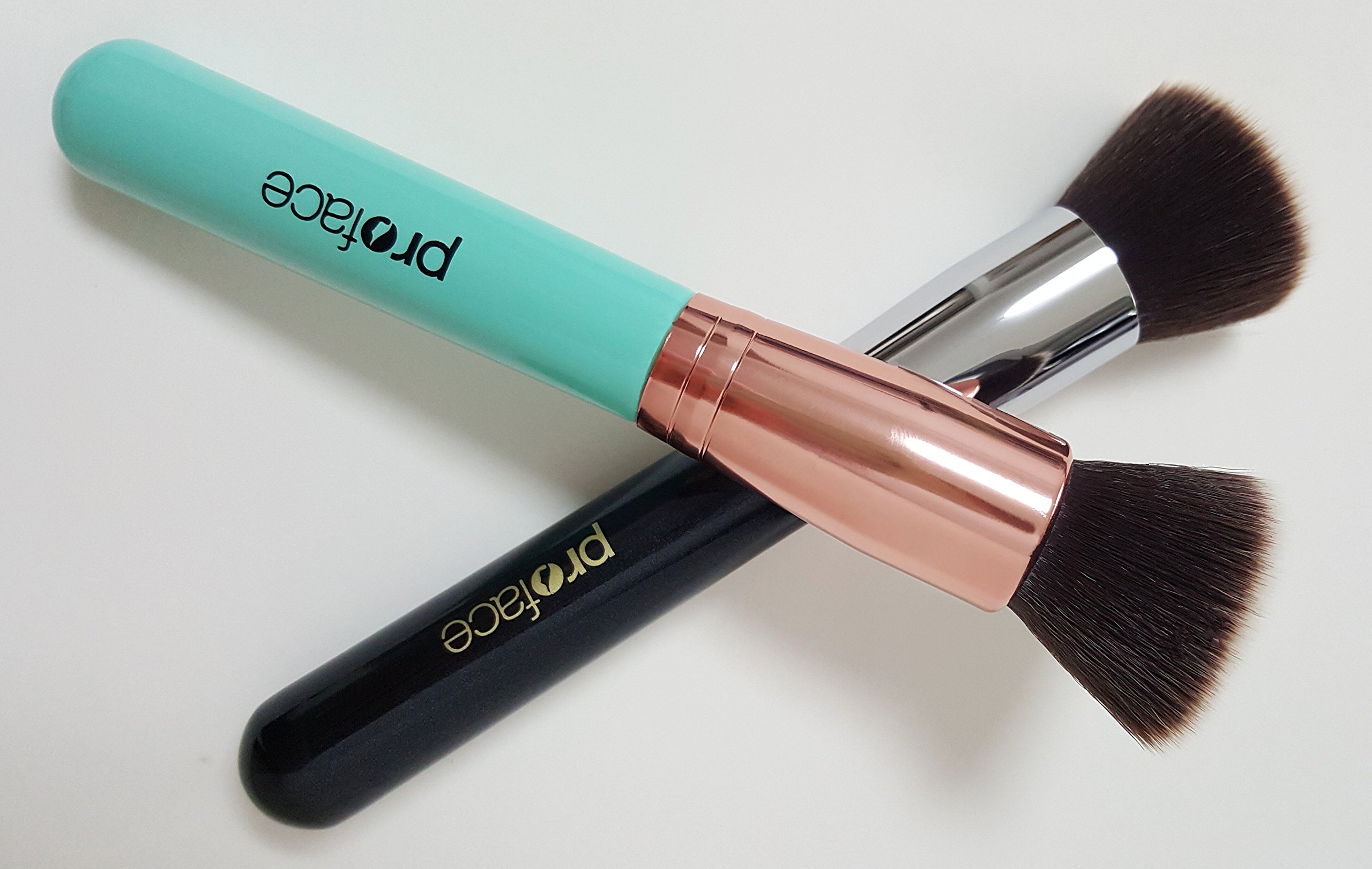 Mypreface Synthetic Blush and Bronzer Brush - Angled Kabuki Makeup Brush: Premium Foundation Brush Perfect for Face Contouring and Highlighting with Creams and Powders (Black)