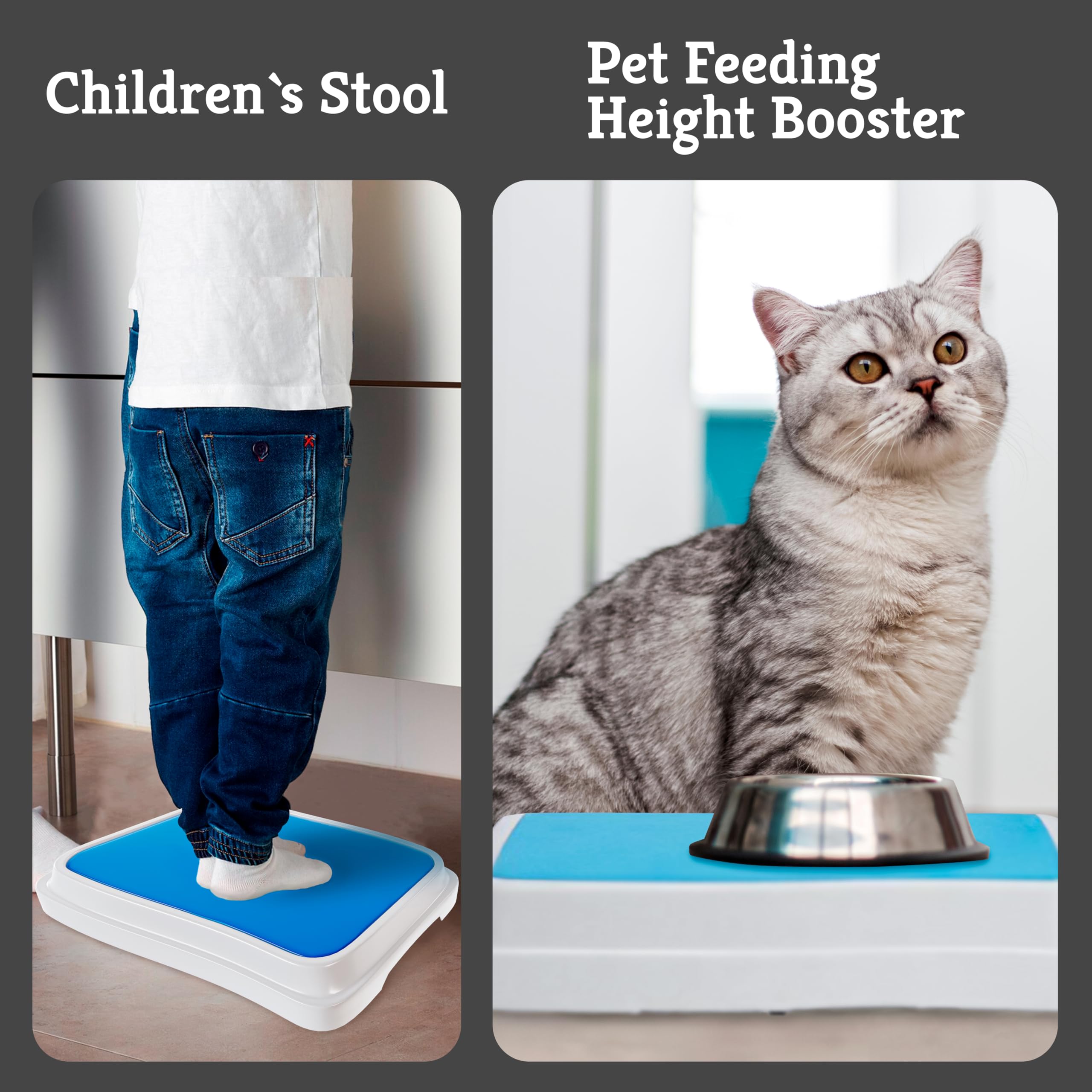 Bath Shower Step Stool - Slip Resistant, Stackable, Indoor/Outdoor - Safety Stepping Stool Bathroom Aid for Adults, Elderly, Seniors, Kids, Bathtub, High Beds, Kitchens, 300 lbs Capacity