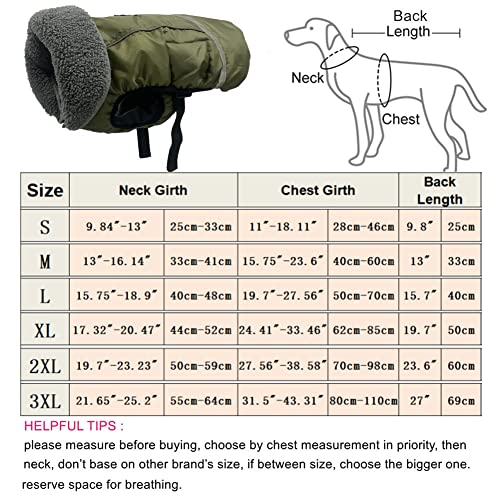 Doglay Dog Winter Coat with Thicken Furry Collar, Fleece Lining Reflective Warm Dog Jacket, Waterproof Adjustable Dog Clothes for Cold Weather, Soft Puppy Vest Apparel for Small Medium Large Dogs
