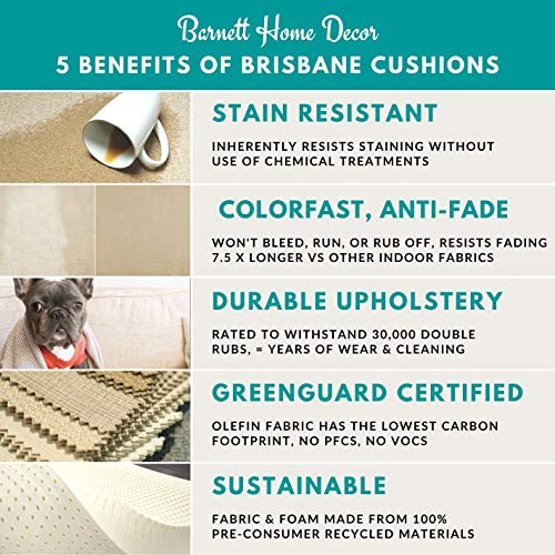 Barnett Home Decor Brisbane Camel Tweed Upholstery Chair Pads with Ties - Latex Foam Fill, Reversible - Made in USA (Tan/XL)