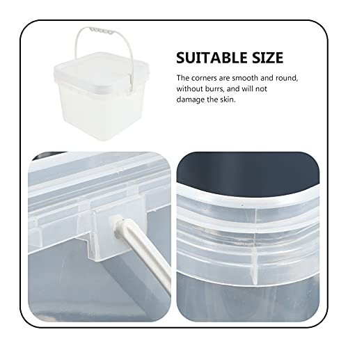 Cabilock Wit L Fresh Bucket Pail Freezer Jam for Handheld Ice Reusable Containers Keeping Homemade Pp Cream Dessert Food-grade Handle Refrigerator Holder Organizer Tank Tub Square with
