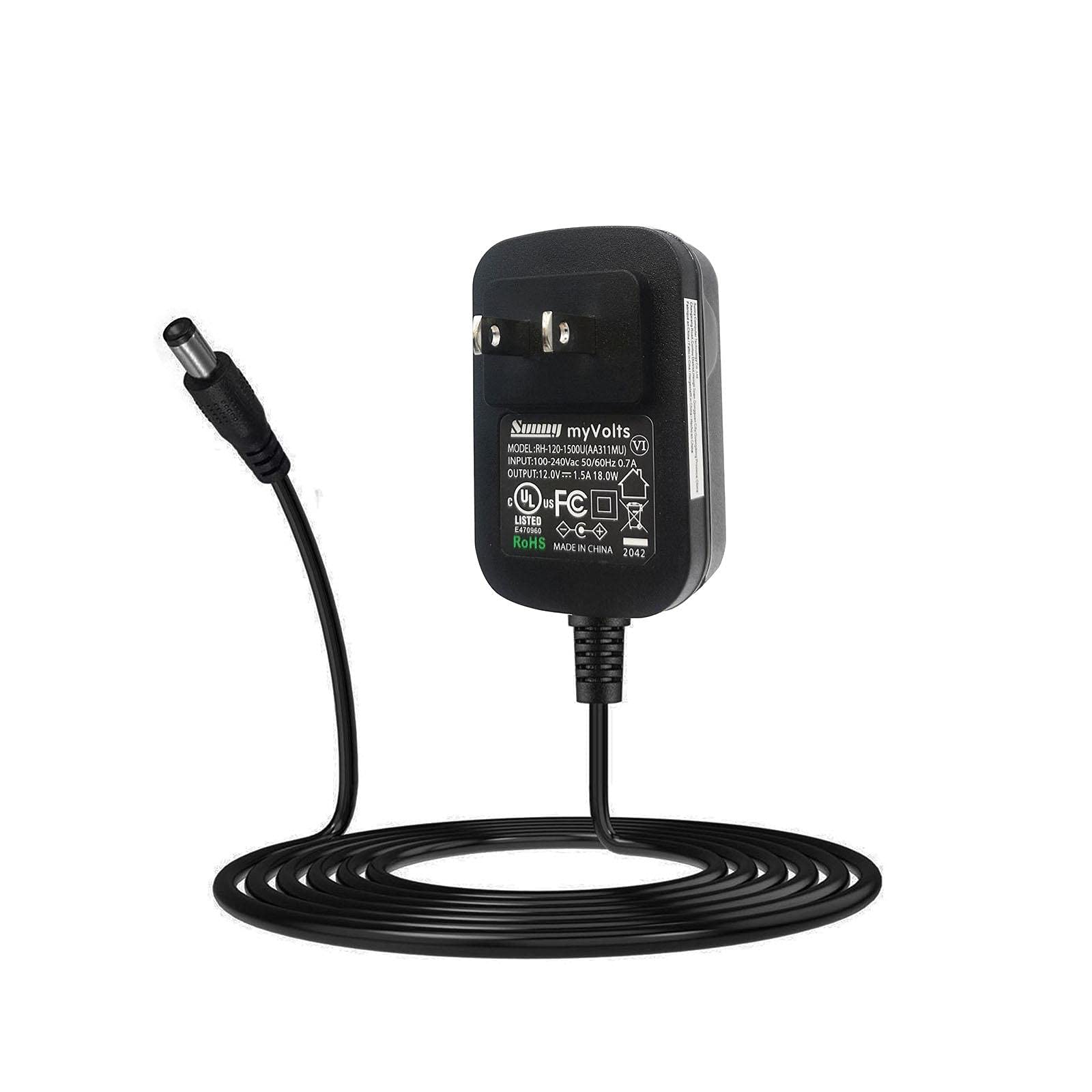 MyVolts 12V Power Supply Adaptor Compatible with/Replacement for Netgear FE104 Switch - US Plug