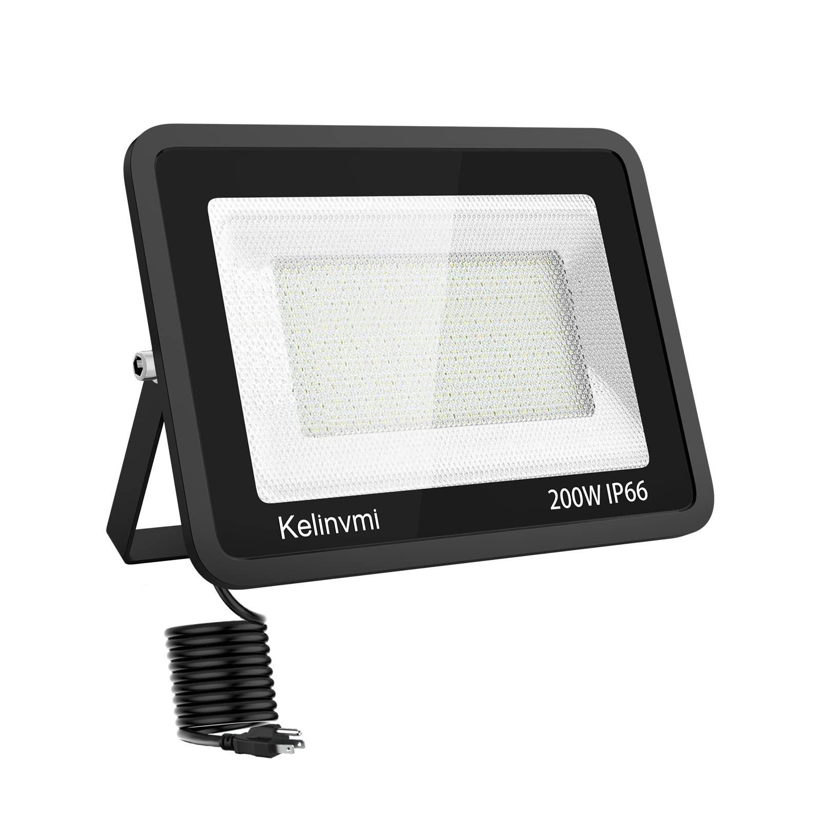 kelinvmi 200W LED Flood Light Outdoor, 20000lm High Brightness Outdoor Work Lights with US Plug, 6500K IP66 Waterproof Outdoor Lights for Garage, Porch, Stadium, Garden, Playground