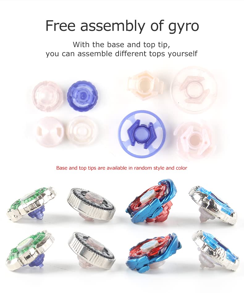 Hirynedwo Battling Tops Metal Fusion Starter Set with 4D Launcher Grip Burst Battle Set Packed in Storage Case
