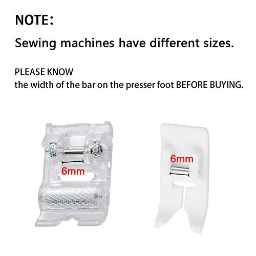 CESUSME 2 Pcs Roller Sewing Machine Presser Foot Plus Non-Stick Zigzag Teflon Sewing Machine Presser Foot - Fit for Singer, Brother, Babylock, Low Shank Simplicity Sewing Machine(2 Styles)