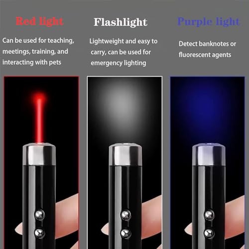 CHUQIANTONG 6PCS Mini Red Laser Pointer Cat Toy Interactive Training Tools White LED Torch Light Pet Supplies