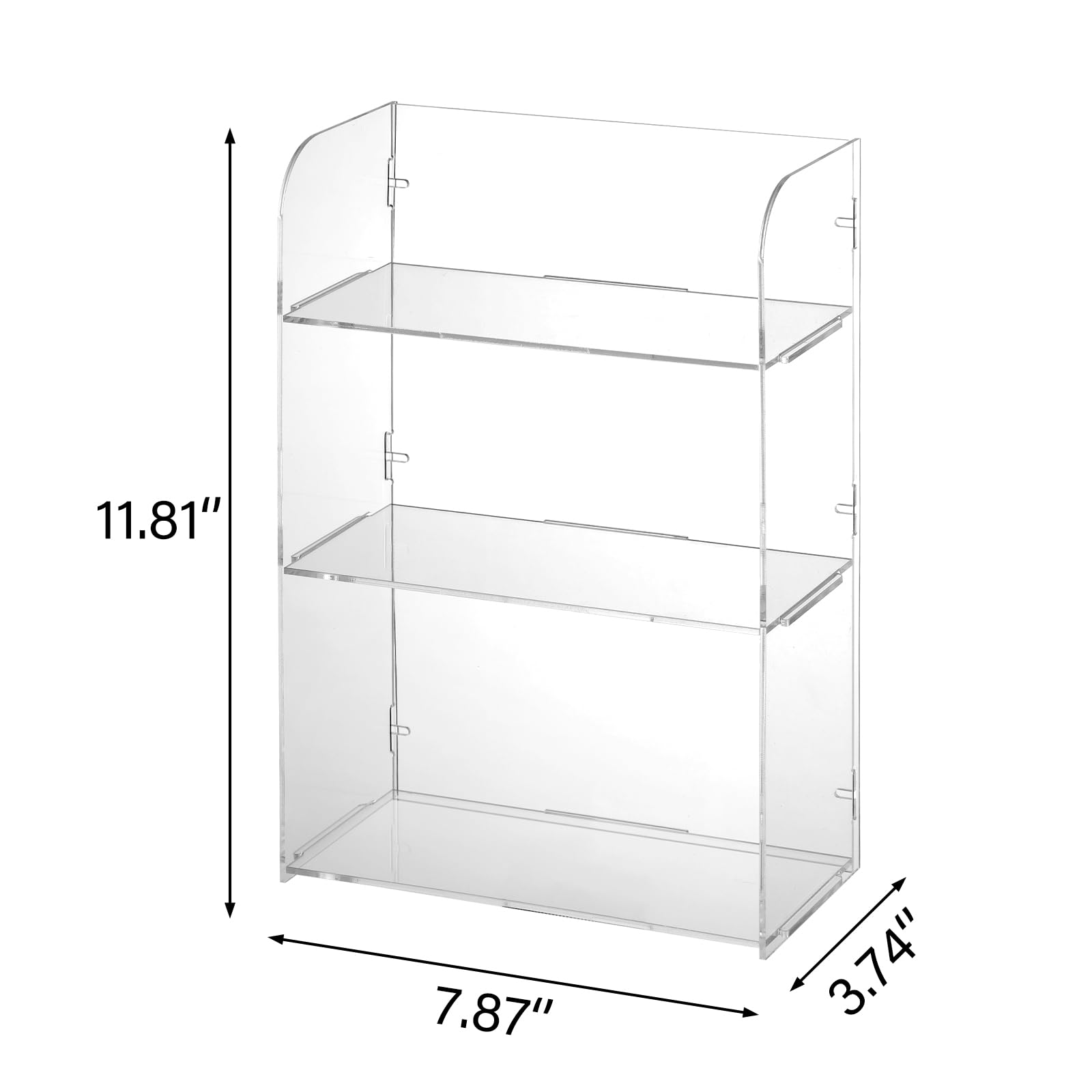 RAMFIYN Clear Acrylic Perfume Stand Organizer, 3 Tier Clear Bathroom Organizer, Corner Vanity Shelf, Skin Care Organizer, Small Acrylic Organizer Makeup Organizer Shelf