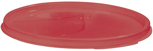 Carlisle FoodService Products Storplus Round Food Storage Container Lid with Stackable Design for Catering, Buffets, Restaurants, Polypropylene (Pp), 6 To 8 Quarts, Red, (Pack of 12)