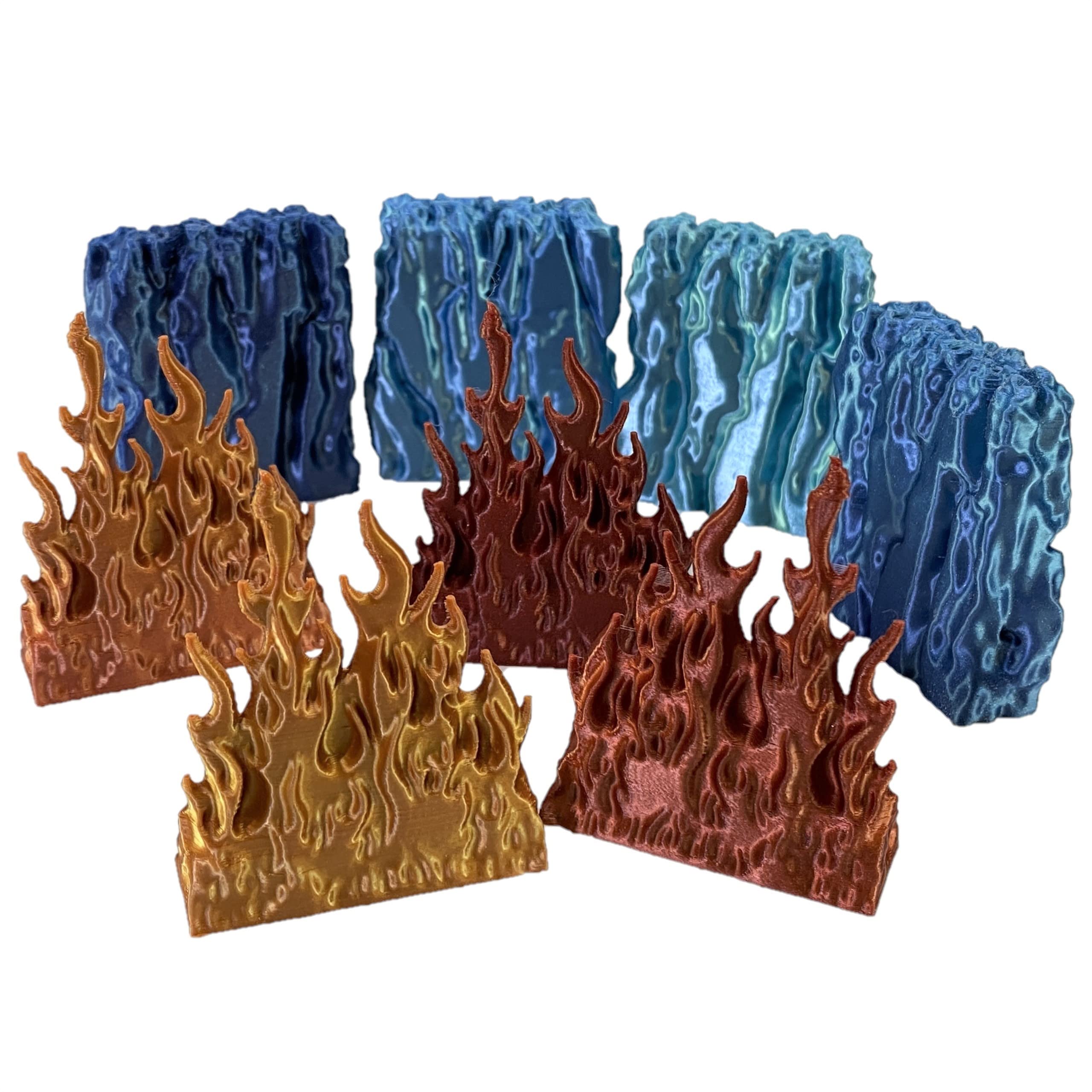 Extruded Gaming Fire and Ice Wall Spells