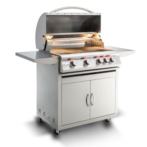 Blaze Premium LTE 32-Inch 4-Burner Natural Gas Grill With Rear Infrared Burner & Grill Lights - BLZ-4LTE2-NG