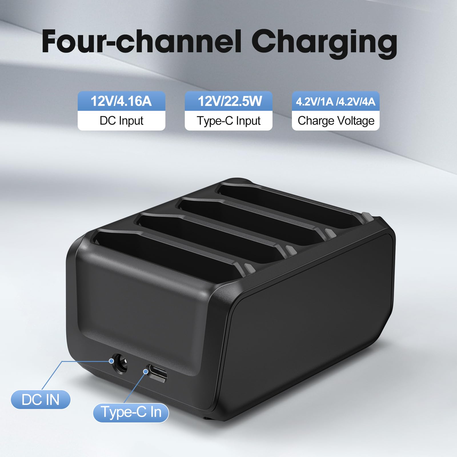 Battery Charger for Zebra Symbol TC70 TC72 TC75 TC77 TC700h TC700k TC720l TC75x TC75EK TC75AH TC75GK TC700H TC700K TC77HL, 4-Slot Charging Cradle Charging Accessories for Scanner