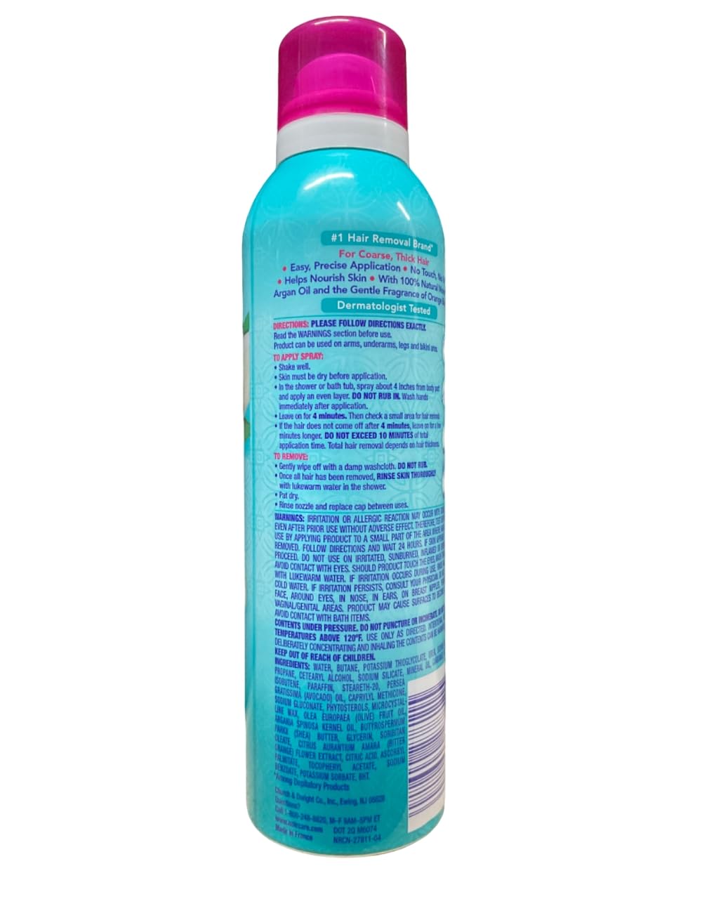 Nair Hair Remover Sprays Away Nourish Argan Oil 7.5 Ounce (221ml) (3 Pack)
