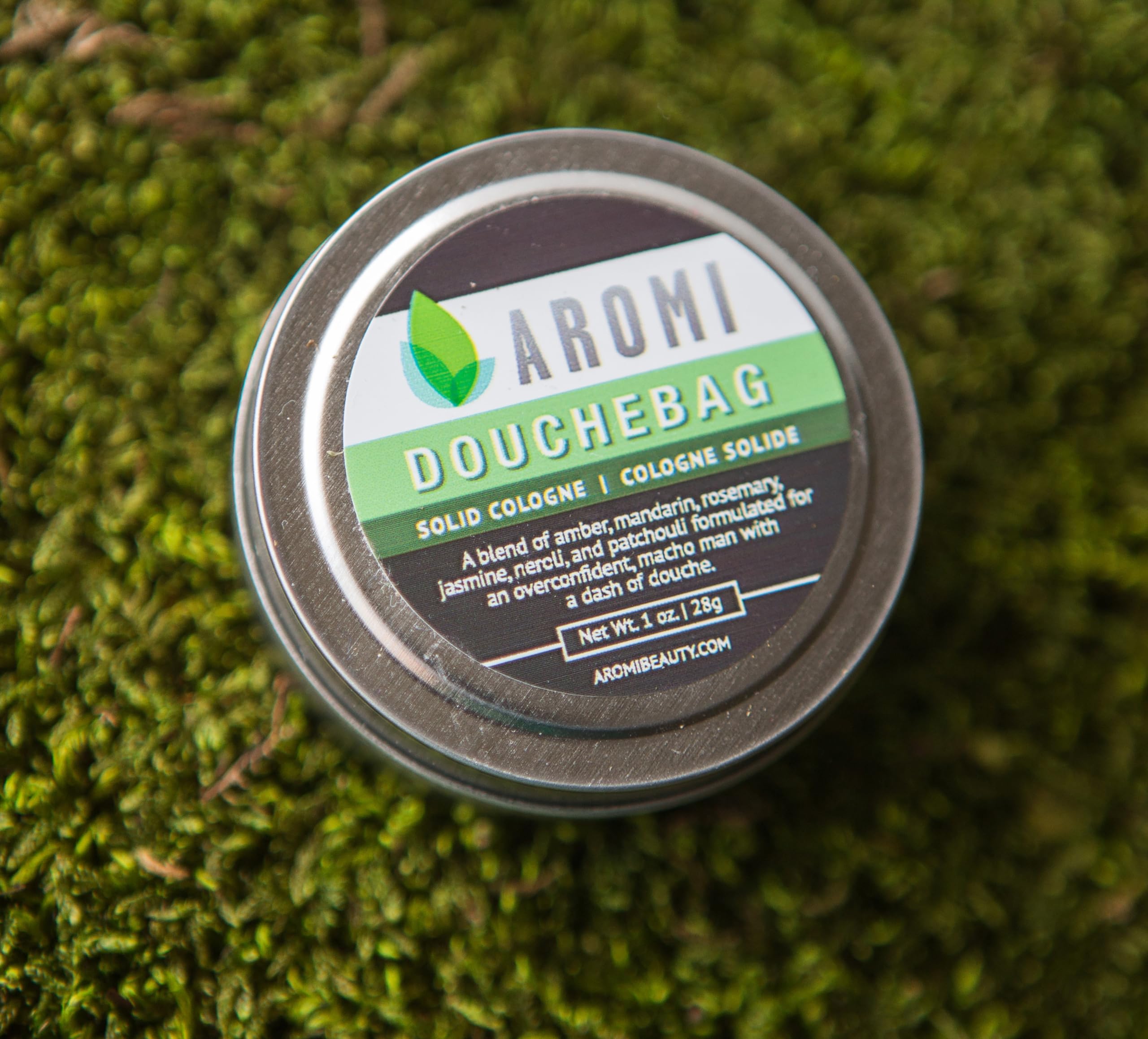 Aromi Douchebag Solid Cologne | Aromatic, Woodsy Fragrance for Men, Funny Gift, Travel, Vegan, Cruelty-free, Wax-Based Scent, Handmade, Portable (Douchebag)
