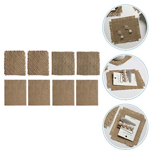 Cabilock Car Coasters Linen Placemats 8Pcs Linen Coasters Retro Square Placemats Farmhouse Cup Mat Decorative Table Mat Drink Hot Pads for Dining Room Kitchen Jute Placemat Car Cup Coasters
