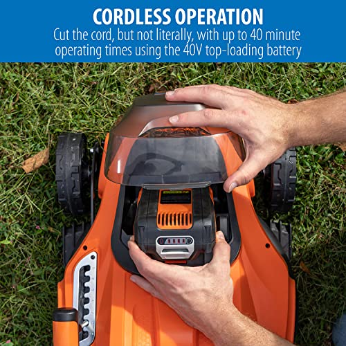 Deco Home 40V 16" Cordless Lawn Mower, 4.0 Ah Battery and Charger Included