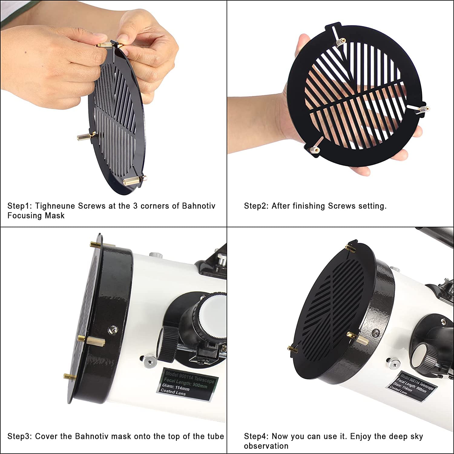 Bahtinov Mask Focusing Mask for Telescopes, CelticBird 80mm Telescope Focusing Mask for a Tube Outer Diameter from 75mm-125mm