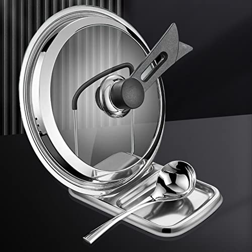 Bottone Pan Lid Holder Rack Kitchen Cooking Utensil Shelf Stainless Steel for Various Pot Lid Size