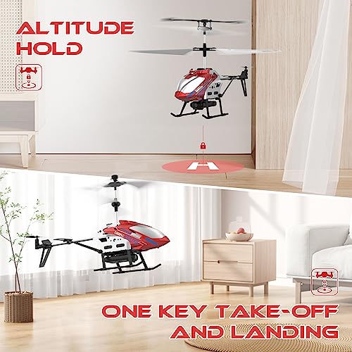 DEERC Remote Control Helicopter W/ 1080P HD Camera, RC Helicopters W/FPV Live Video, LED Lights, Altitude Hold, Gyroscope, 2.4GHz Toy for Boys Girls