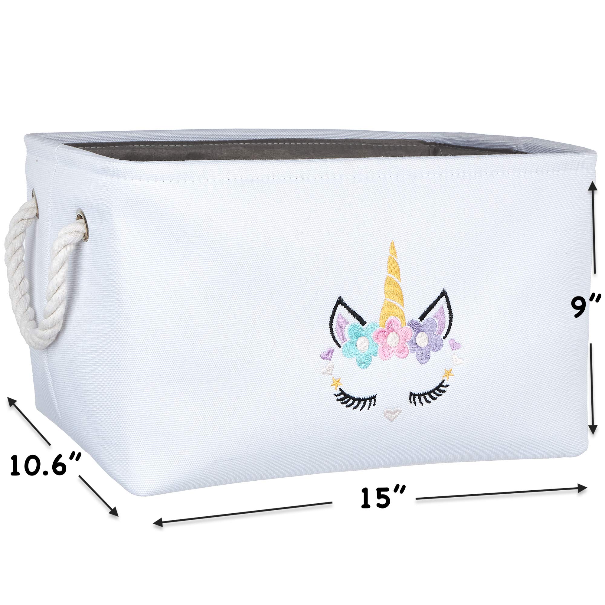 APPLE PIE ORDER Storage Basket with Embroidery, Foldable Animal Toy Storage Bins/ Cube/ Box/ Organizer for Kids, Boys and Girls room, Baby & Nursery.