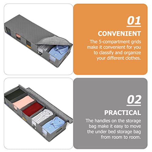 Clothes Organizer Under Bed Storage Bin Stackable Underbed Organizer Dividing Closet Clothes Containers Large Capacity Holder Box For Quilt Clothes Shoes Closet Storage