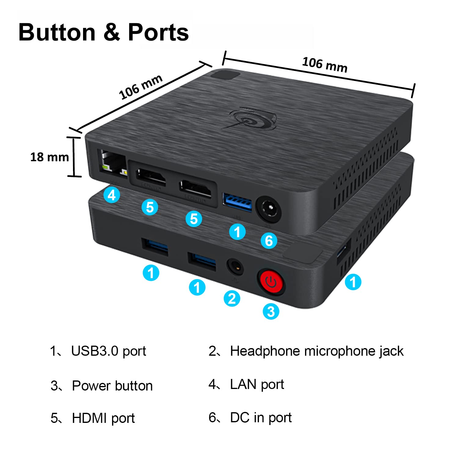 Beelink N3350 Processor (up to 2.4GHz), T4 Pro Mini PC, 4GB+64GB eMMC Mini Desktop Computer, 2.4G+5.8G WiFi, Gigabit Ethernet, BT 4.0, 4K@30Hz, Dual HDMI
