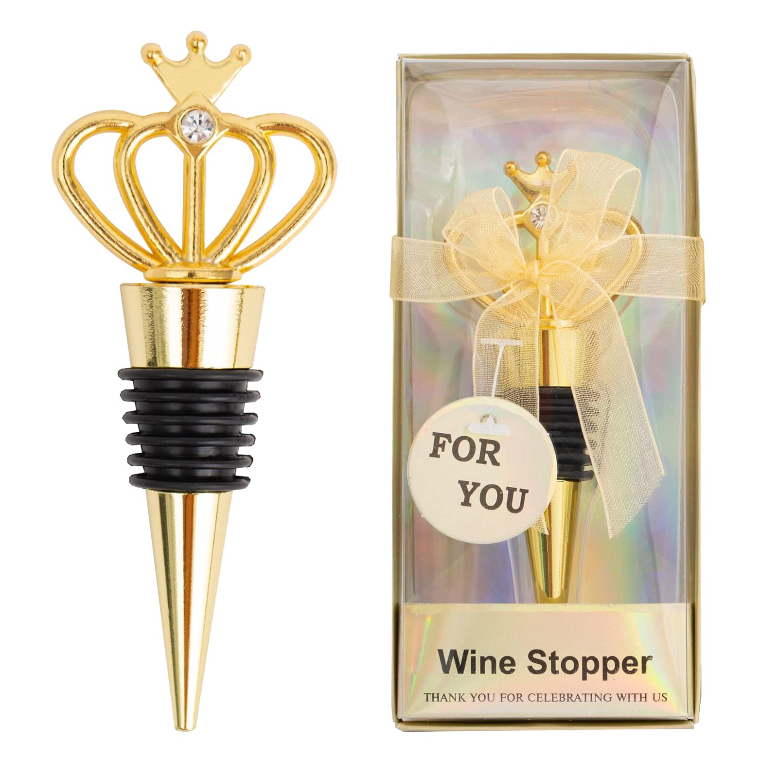 Bottle Wine Stoppers for Glass Wine Bottles,Crown Alloy Wine and Beverage Bottle Stoppers Ball Designed Wine Bottle Corks Tapered Storage Crafts Art DIY