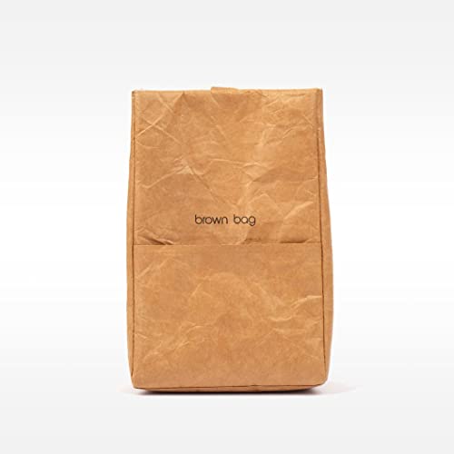BROWN BAG – Insulated Lunch Bag for Women & Men | Reusable Paper Bag with Durable, Water-Resistant Fabrics | Insulation with Premium Thermal Liner | Simple Design, Brown