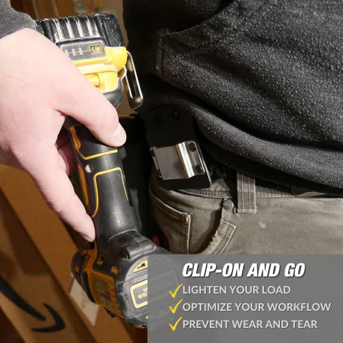 Holstery DriverMaster | Clip-On Tool Belt Drill Holder - Simple Hook Holster for Cordless Drill, Impact, Nailer, Tape Measure, or Any Tools with Hanger Clips