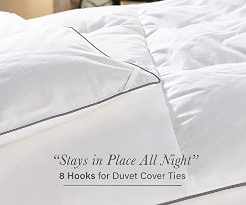 California Design Den King Size Comforter Duvet Insert - Luxury All-Season Down Alternative, Quilted Extra Fluffy, Soft, and Cooling, Machine Washable with Corner Tabs - White