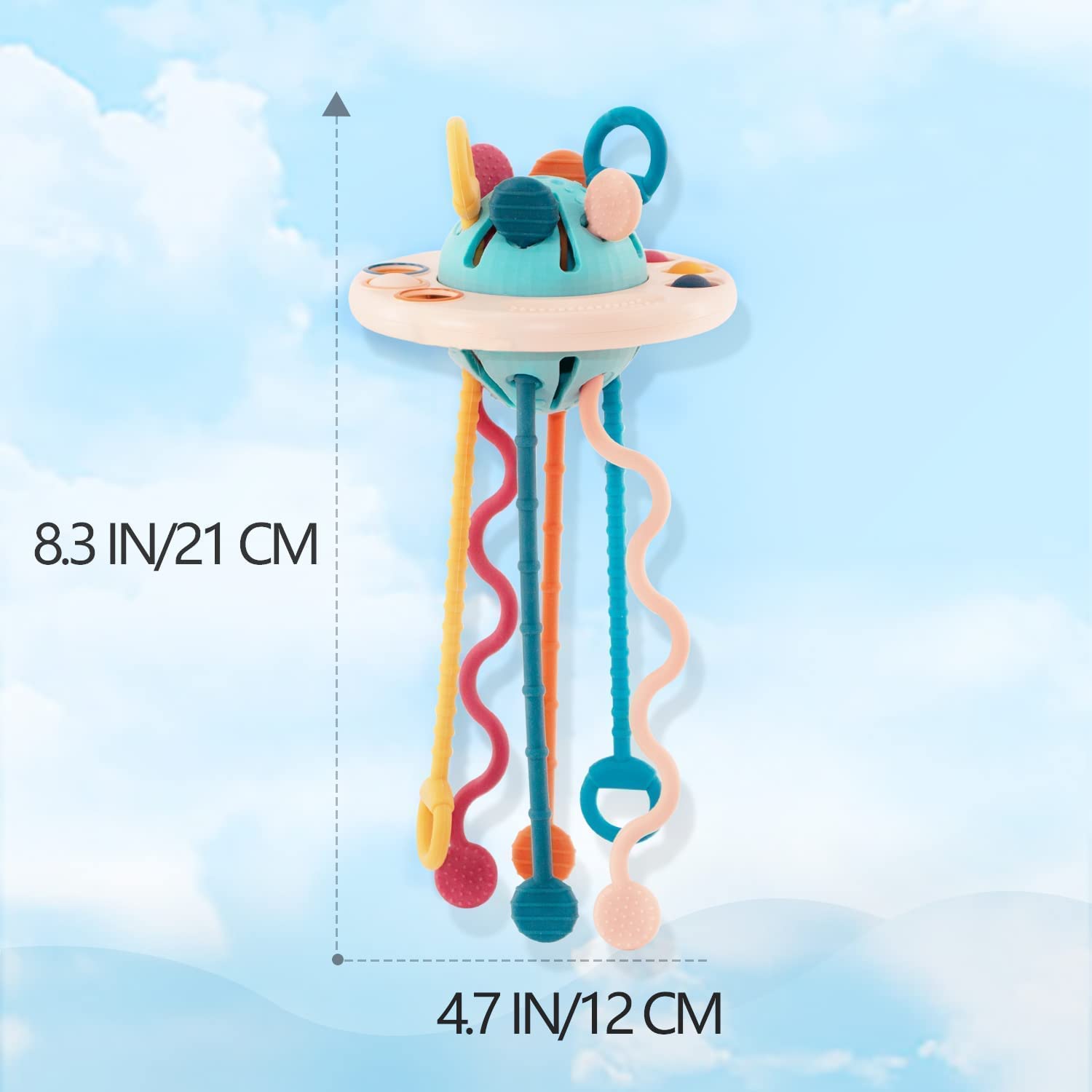 Baby Sensory Toys for Toddlers 1-3 - Multifunctional Pop Up Baby Toys, UFO Pull String Toy for Developing Sensory Perception，The Best Interactive Toys for Babies
