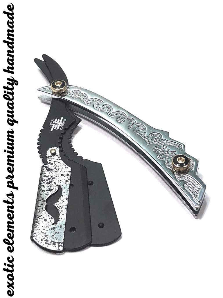 Quality Special Edition Silver Design Unisex Straight Edge Folding Razor Knife
