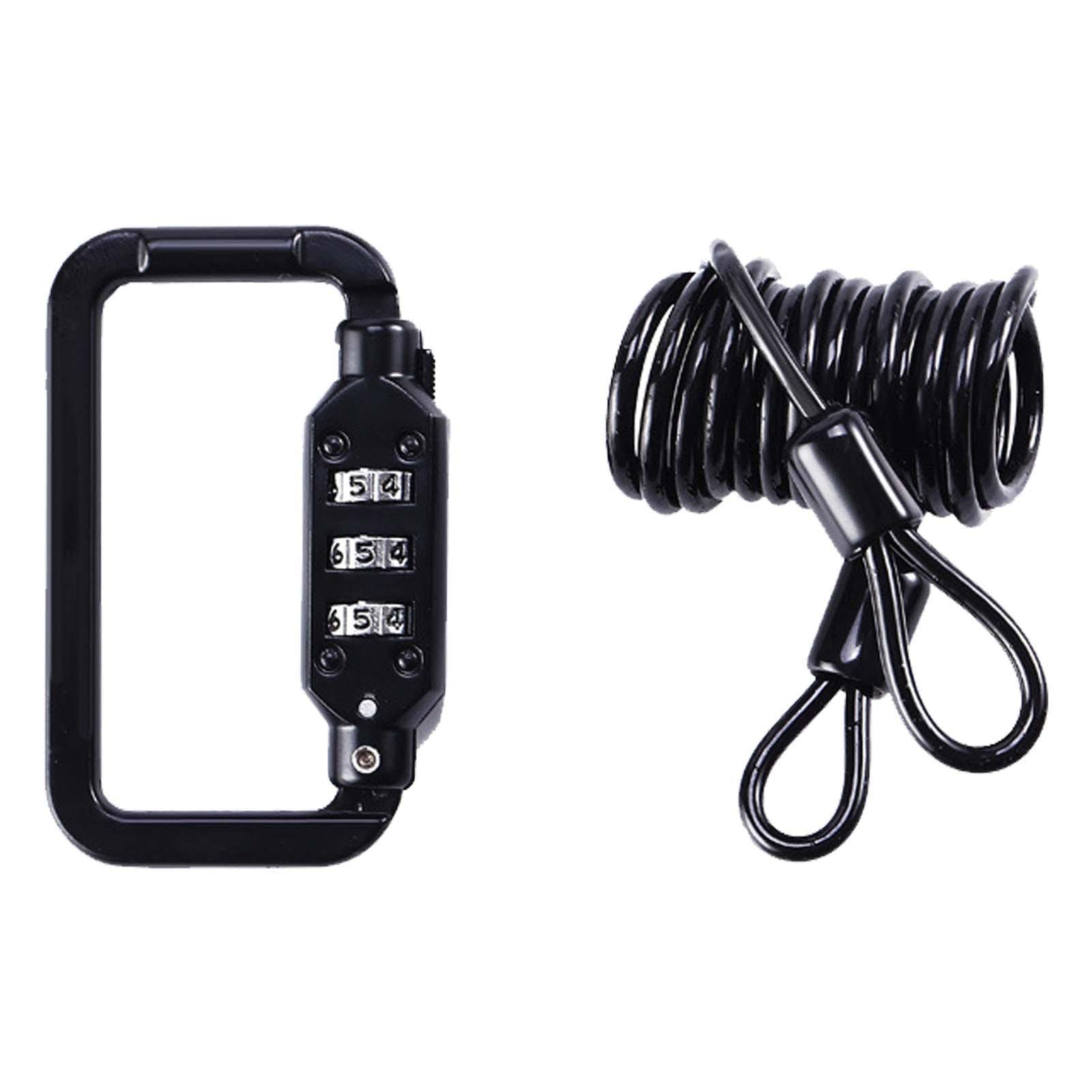 ANBID Helmets Lock - 1.2m/47.24in Coil Mini Universal Cable Lock for Helmets | Bike Accessories for Locking Helmets, Bicycle, Bag (Color : Black)