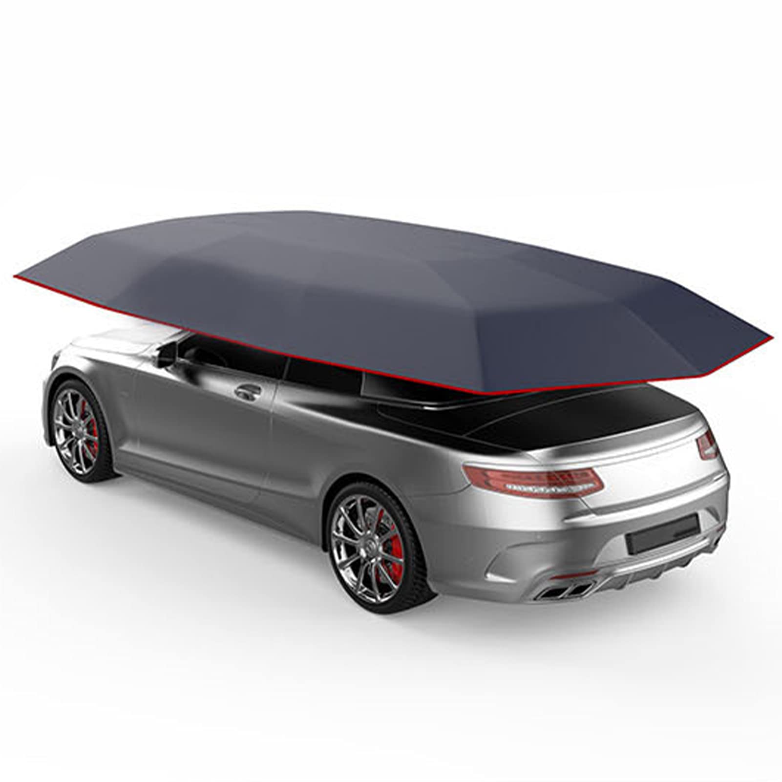 Car Tent Fully Automatic, Portable Car Umbrella Tent Cover Movable Carport Folded Automobile Cars Protection Canopy Sun Shade Anti-UV, Wind Proof Shelters Outdoor Parasol(Size:5.2m,Color:Navy Blue)