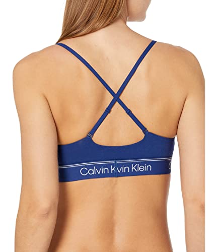 Calvin Klein Women's Athletic Lightly Lined Triangle Bralette, Blue Bepths