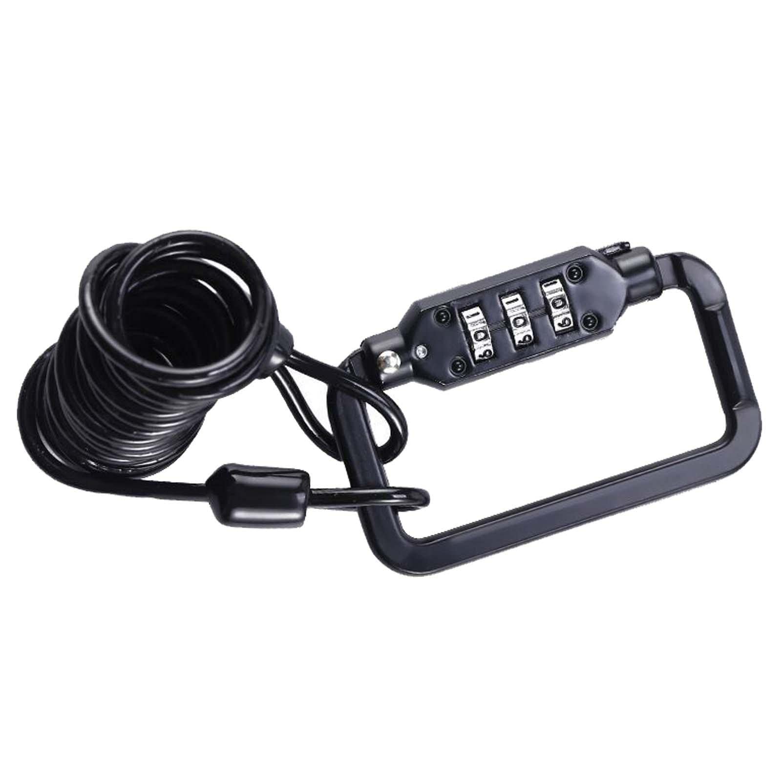 ANBID Helmets Lock - 1.2m/47.24in Coil Mini Universal Cable Lock for Helmets | Bike Accessories for Locking Helmets, Bicycle, Bag (Color : 5 Pcs Black)