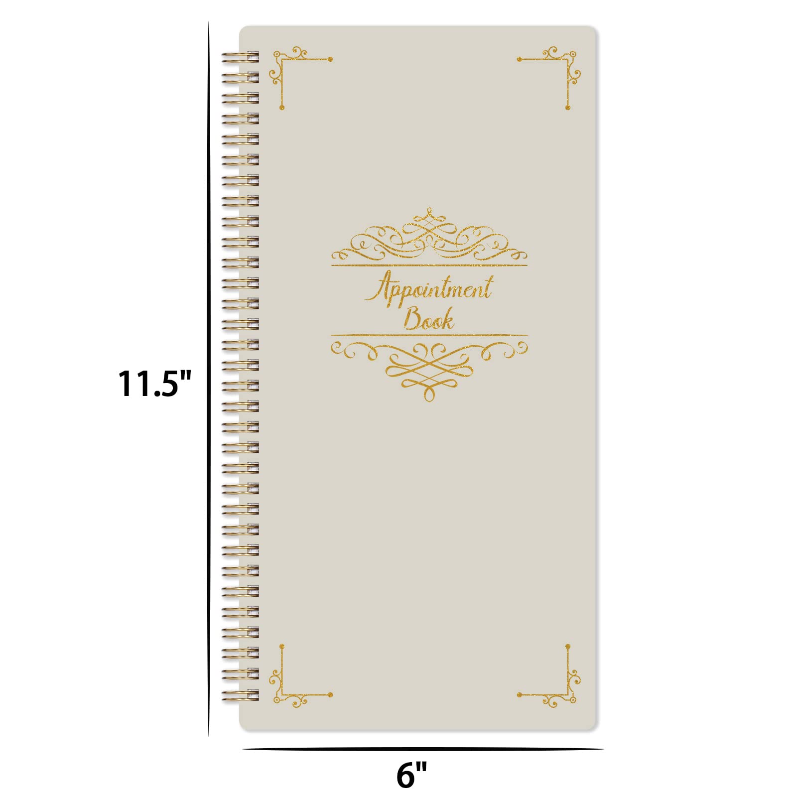 Appointment Book – Undated Salon Appointment Book, Daily&Hourly Schedule Book with 200 Pages, 6 AM - 9 PM, 15 Minute Intervals Day Planner, 6’’ x 11.5’’, 3 Column, Twin-Wire Binding, Hardcover