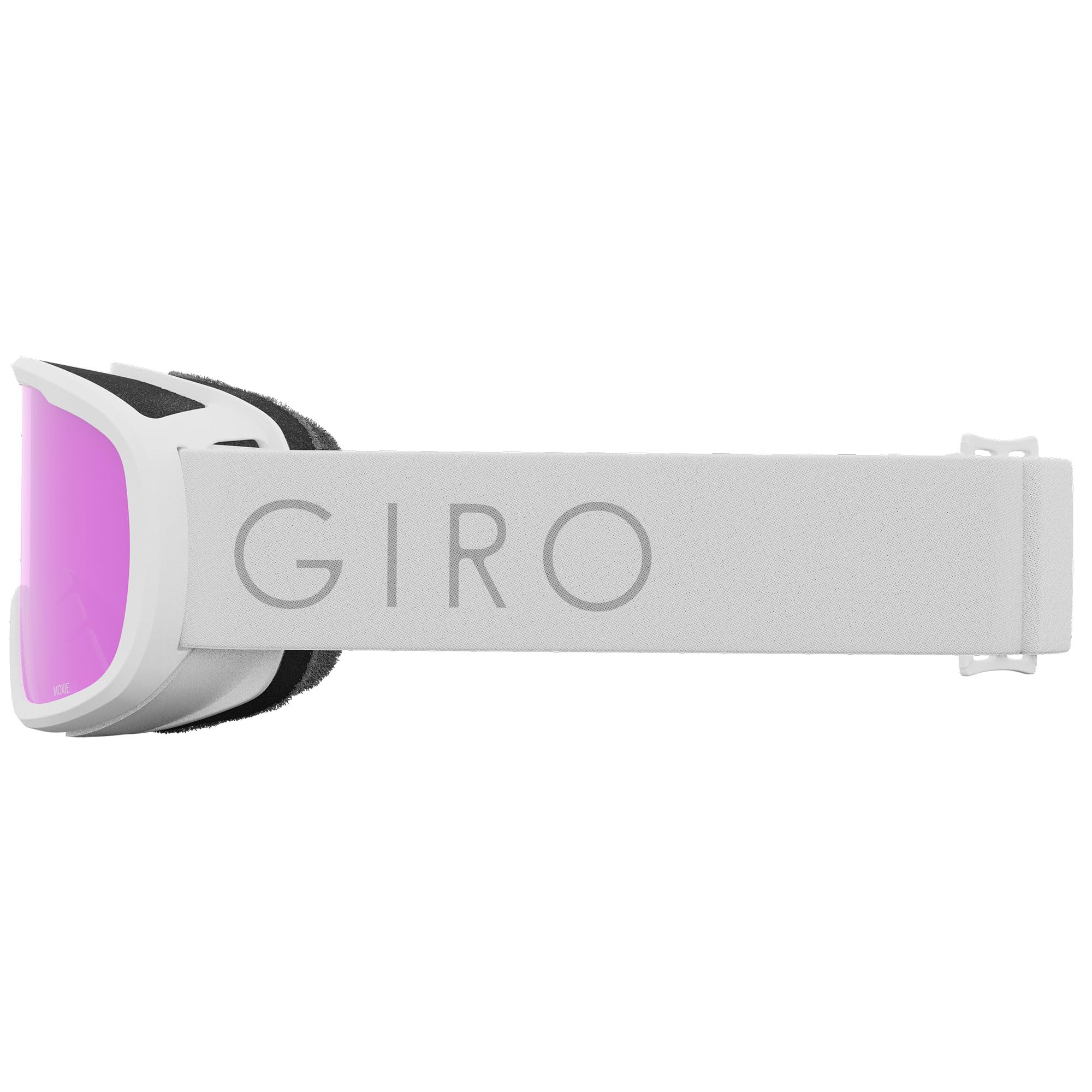 Giro Moxie Ski Goggles - Snowboard Goggles for Women & Youth - White Core Light Strap with Amber Pink/Yellow Lenses