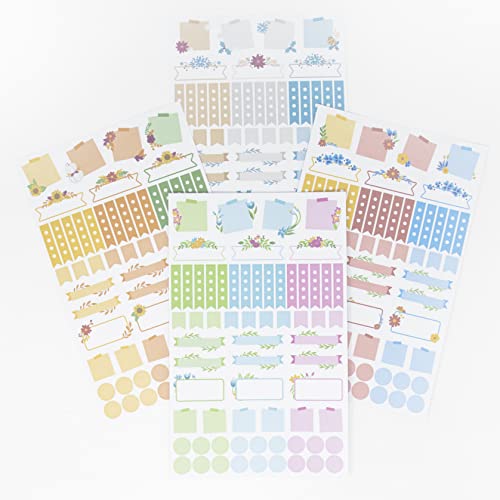 bloom daily planners Decorative Floral Planner Sticker Sheets - Variety Sticker Pack for Decorating, Planning, Scrapbooking, etc.