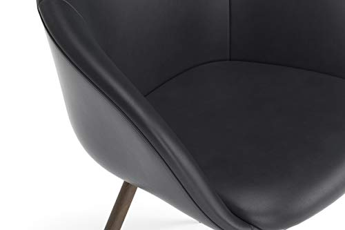 HON Basyx Monroe Upholstered Guest Chair, Black Bonded Leather
