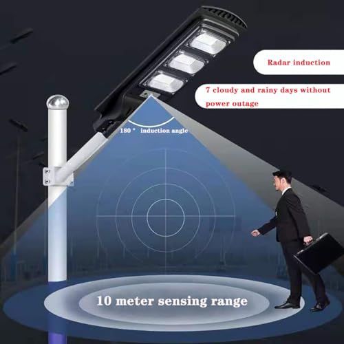 CDAZEAZLO LED Human Body Sensing Light,Solar Street Lights Outdoor Waterproof, LED Wide Angle Lamp with Motion Sensor and Remote Control, for Parking Lot, Yard, etc.,150W