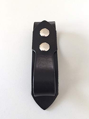 Black Leather Tankard Strap for Belt Renaissance Festival Beer Mug Holder Fits on Wide Belts USA Made