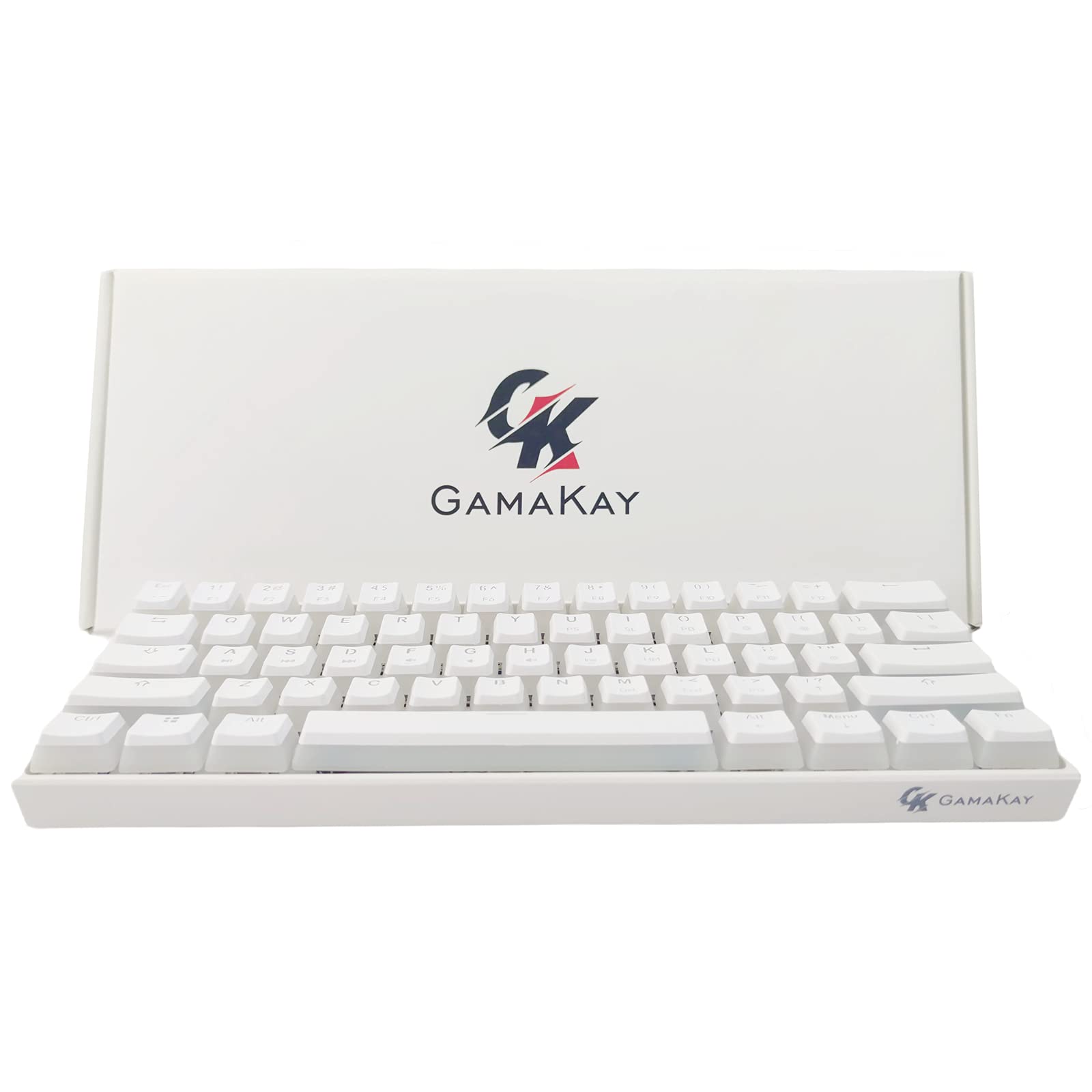 GK GAMAKAY MK61 RGB Pudding Keyboard, 61 Keys Gateron Optical Switch PBT Pudding Keycaps, Hot Swap Backlit Ultra-Compact Wired Gaming Keyboard for Windows Mac PC Gamers (Yellow Switch V2, White)