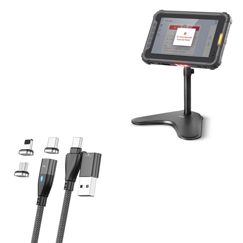 BoxWave Cable Compatible with ID Scan IDWare Falcon ID & Passport Scanner - MagnetoSnap PD AllCharge Cable (100W), Magnet PD 100W Charging Cable USB Type-C Micro USB - Jet Black