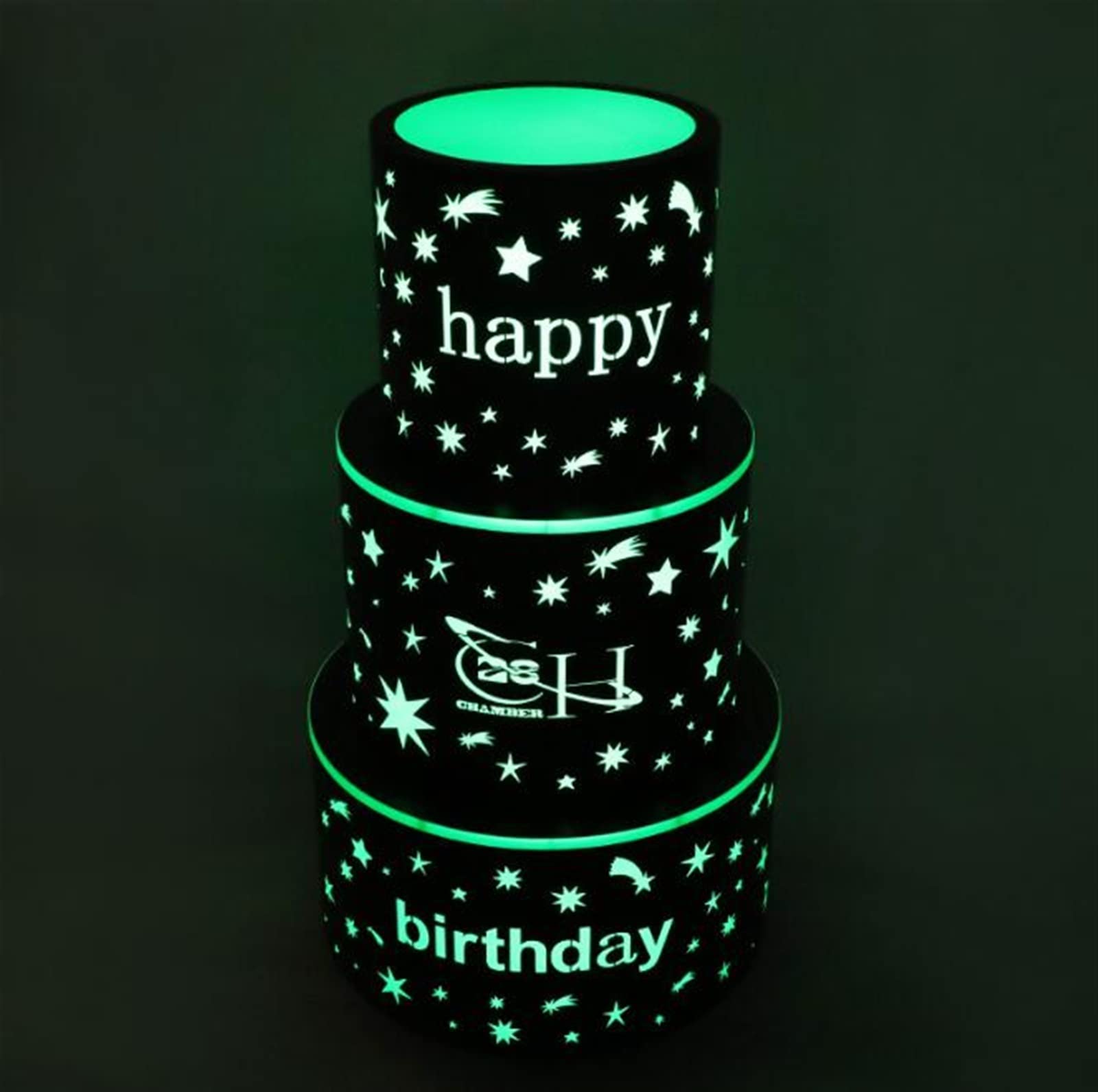 Birthday Cake Three-Tier Champagne Sparklers Bottle Wine Rack Atmosphere Props,Glow Custom Logo Rechargeable Color Flashing,Nightclub Disco Party (Color : RGB, Size : 105 * 60cm)