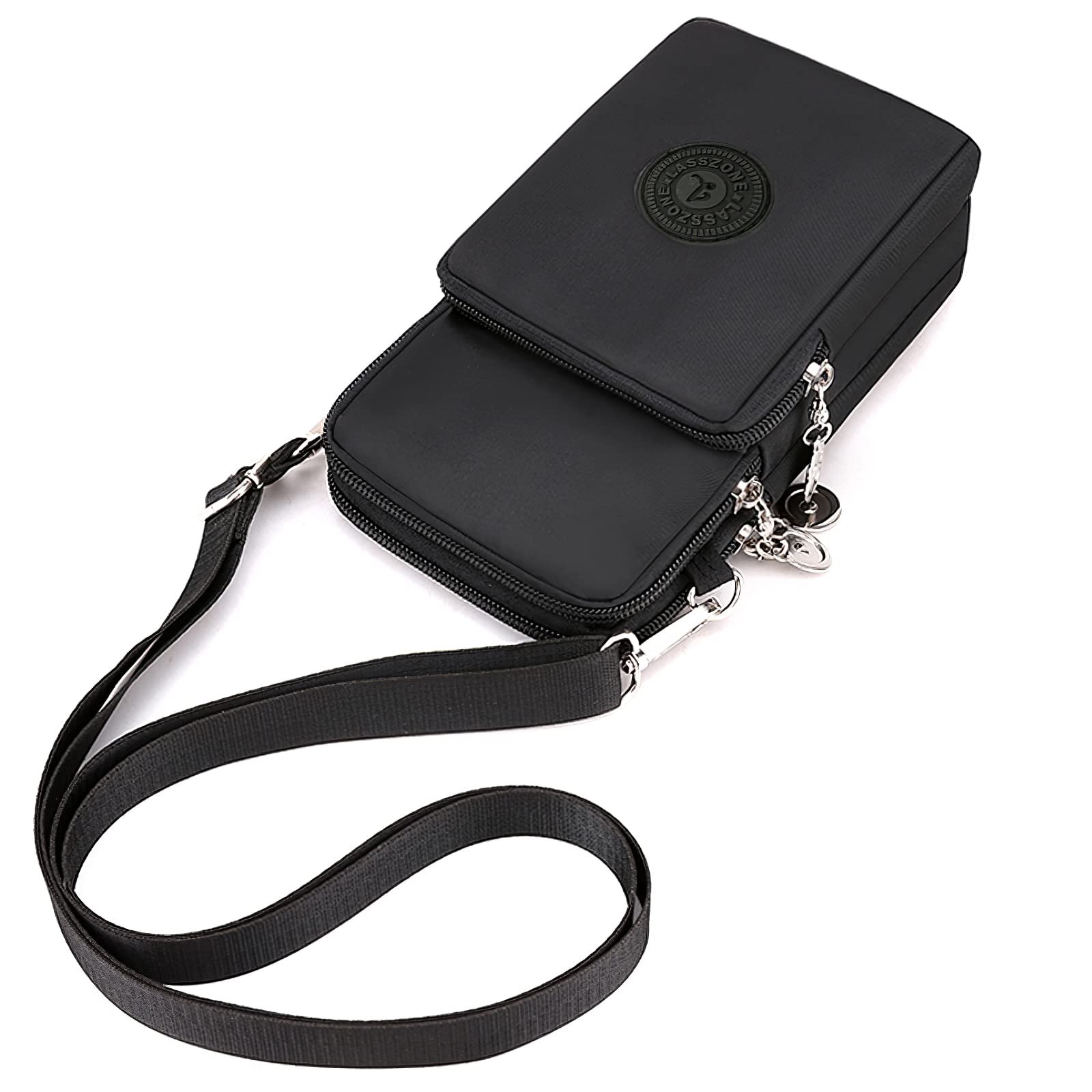 LassZone Women Crossbody Phone Bag Zipper Waterproof Nylon Wallet Cellphone Purse Ladies Shoulder Bag Wristlet Handbag