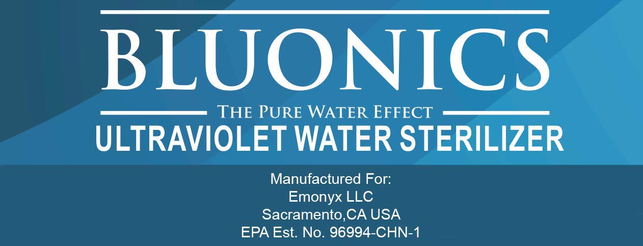 BLUONICS String-wound Sediment, CTO Carbon & Sediment + UV Bulb Replacement Filter Set for our Well Water System > 3pcs 4.5" x 10" Whole House Cartridges + Lamp
