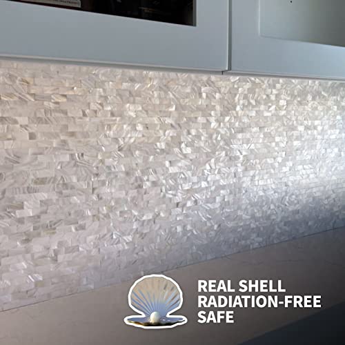 Art3d Bathroom Backsplash Mother of Pearl Backsplash Shell Mosaic Tile for Kitchen Shower Tub Sink Bathroom Tile (6, White-Mortar)